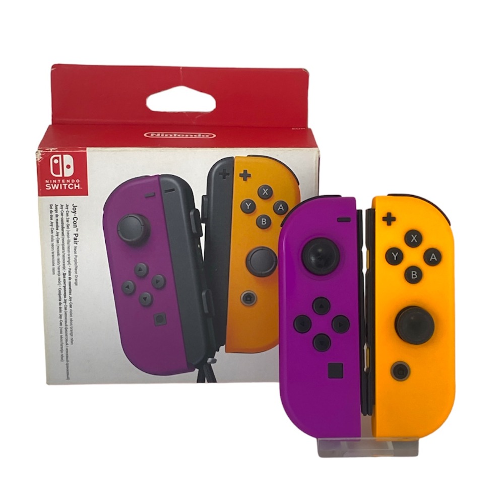 Pre-owned Nintendo Neon Purple/ Orange Joy-Con (L/R) Controllers Pair ...